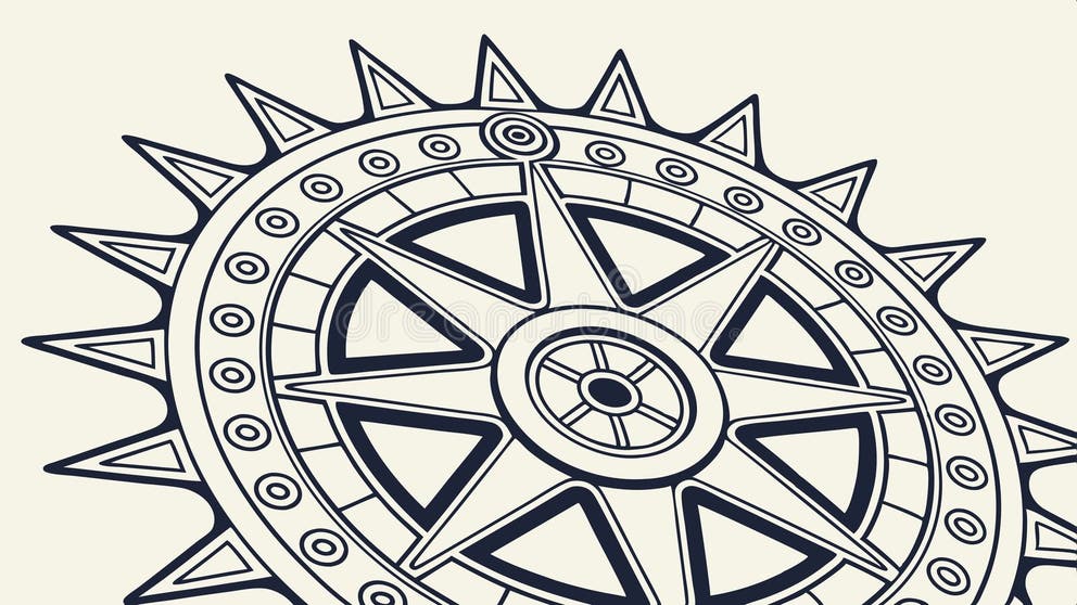 Abstract Sun Pattern with Intricate Decorative Elements Symbol Vector ...