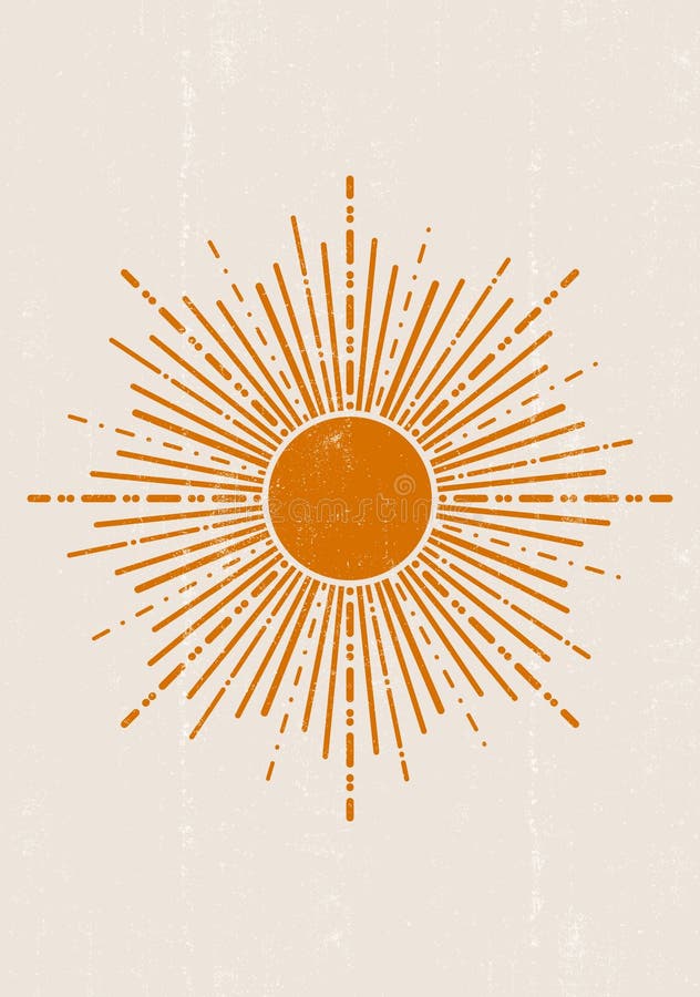 Abstract Sun Print Boho Minimalist Printable Wall Art Stock Vector ...