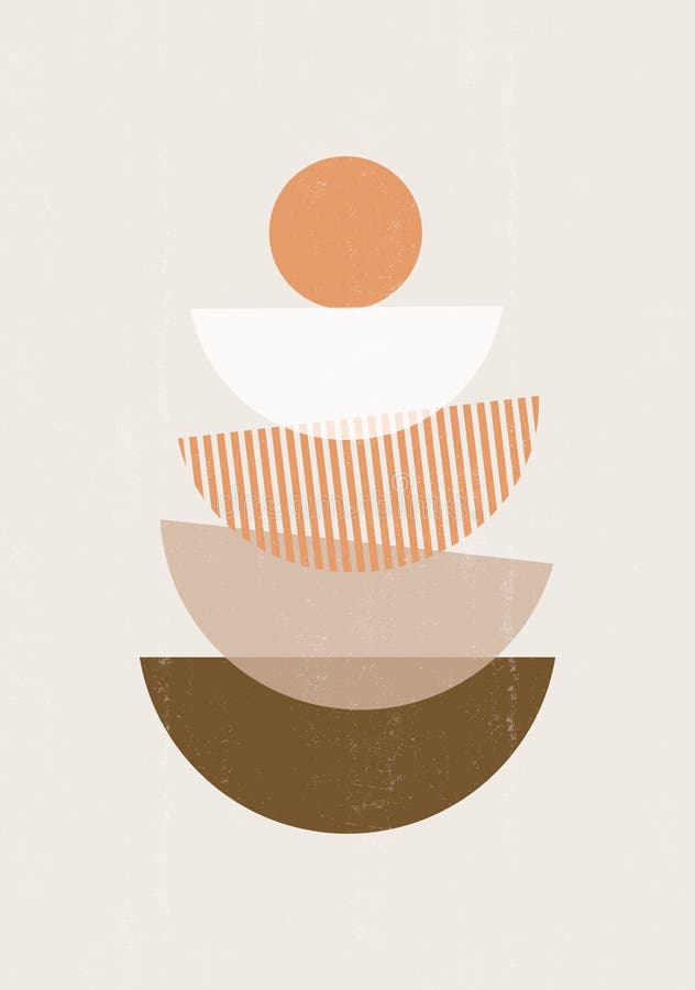 Abstract Sun Print Boho Minimalist Printable Wall Art Stock Vector ...