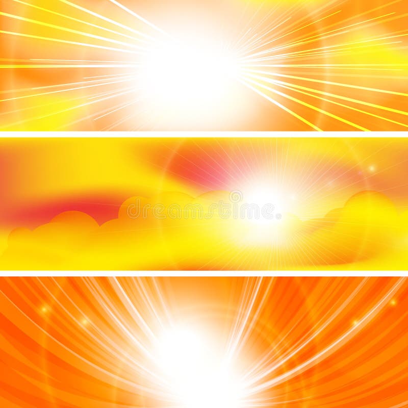 Abstract sun ray banners stock vector. Illustration of futuristic ...