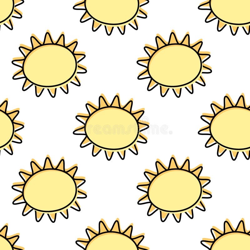 Abstract Sun with Rays Coloring Not According To Contour Seamless ...