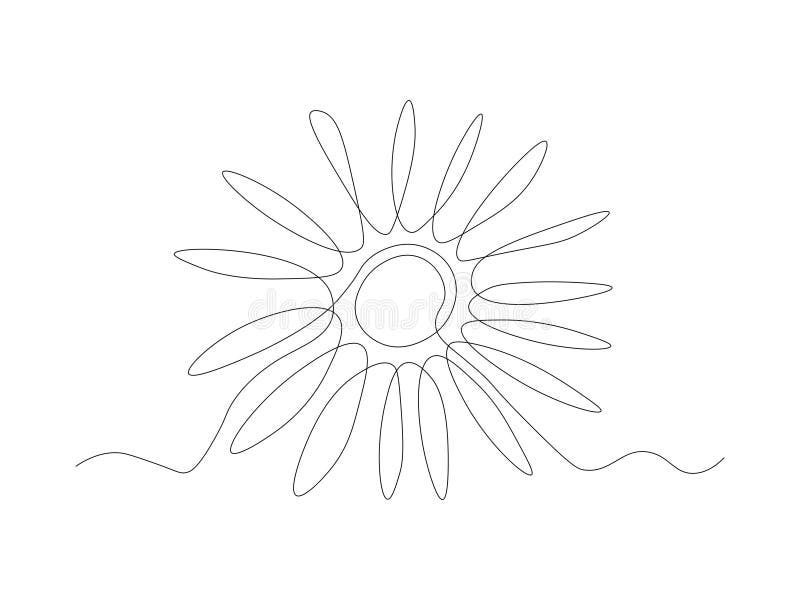 Continuous Line Sun Rays Stock Illustrations – 297 Continuous Line Sun ...