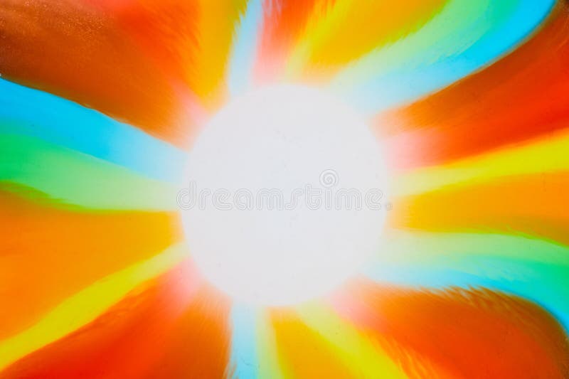 Abstract Sun with Rays of Green and Blue and Red and Orange and Yellow ...