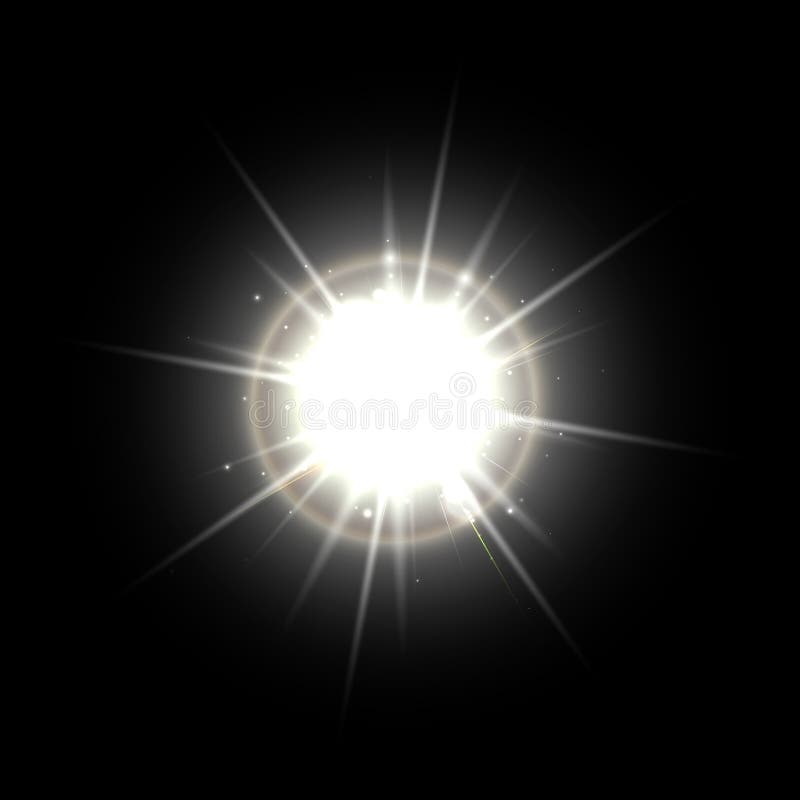 Abstract Sun Star, Transparent Sunlight Flare Light Effect - Vector ...