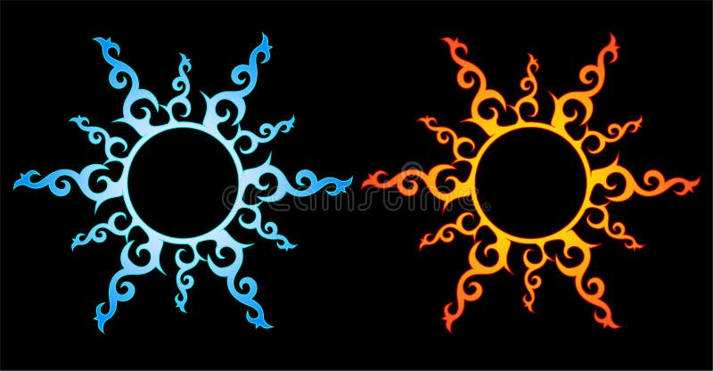 Vector Ornaments, Abstract Sun, Fire Stock Vector - Illustration of ...