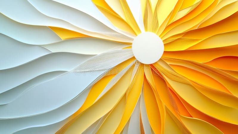 Abstract Sunburst Design with Gold and White Paper Texture Stock ...