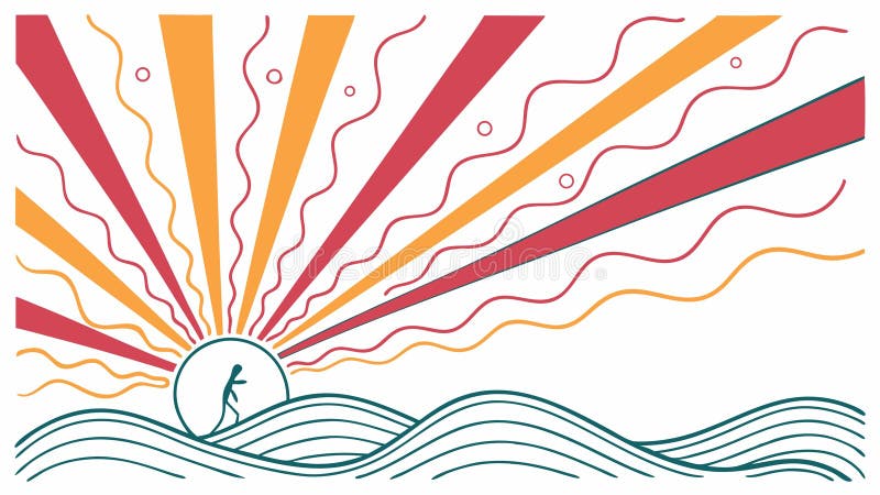 Abstract Sunburst Illustration with Rays Over Horizon, Nature and Light ...