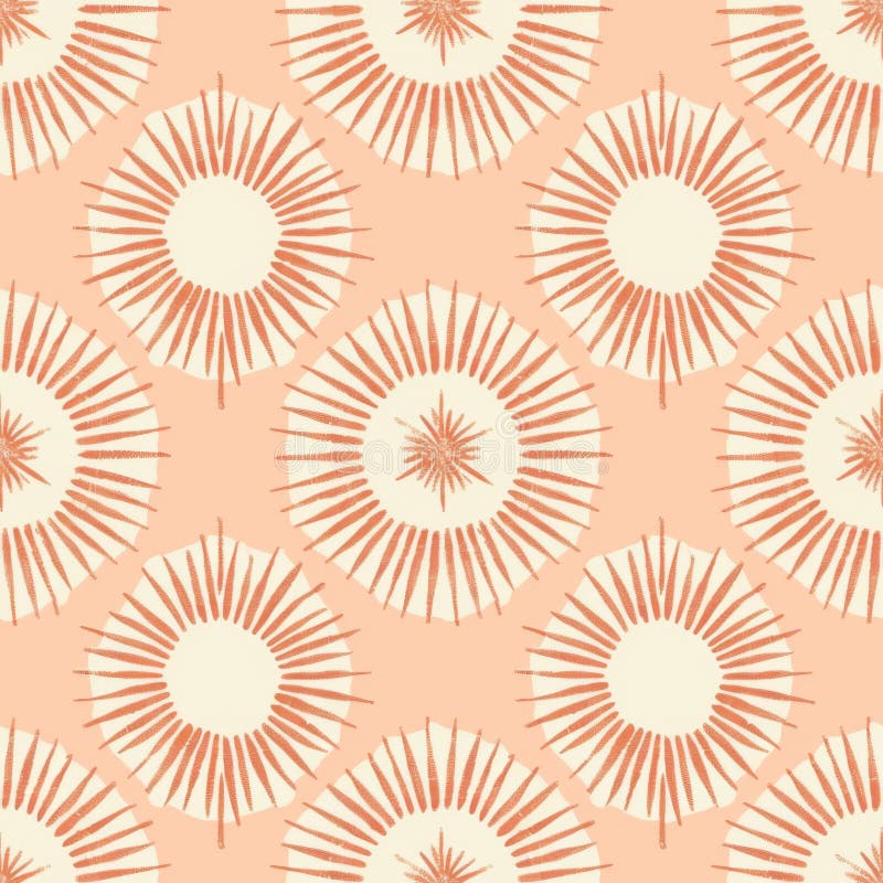 Abstract Sunburst Pattern Design on Peach Background Stock Photo ...