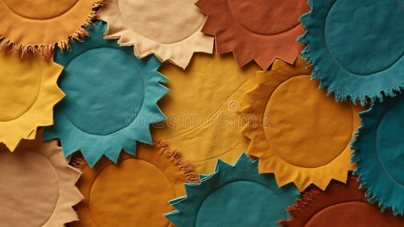 Abstract Sunburst Quilt Pattern, Warm Earth Tone Good Resolution Stock ...