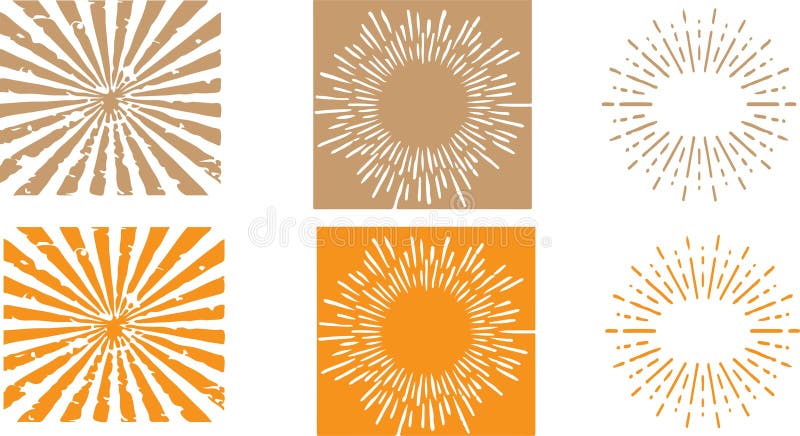 Abstract Sunburst Set Vector on Background Stock Illustration ...