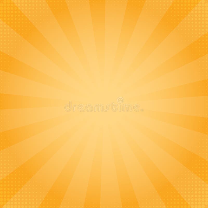 Sunburst Background in Comics Style. Flat Yellow Background with ...
