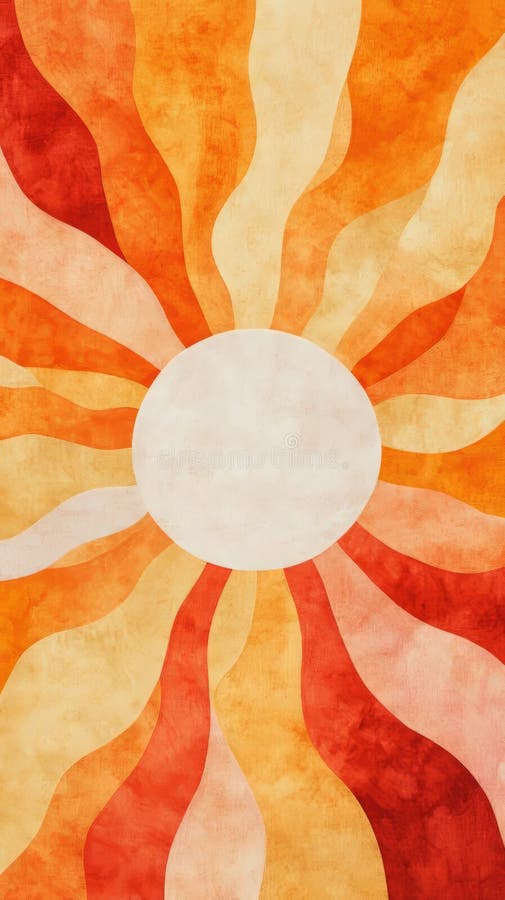 Abstract Sunburst with Warm Colors in a Retro Style. Stock Illustration ...