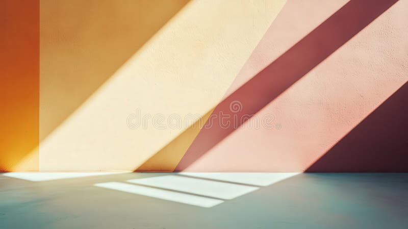 Abstract Sunlight Patterns on Colorful Walls Stock Illustration ...