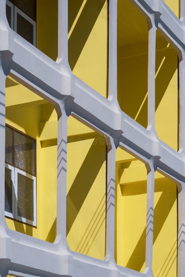 Building Facade in Angle with Shadow Stock Image - Image of facade ...
