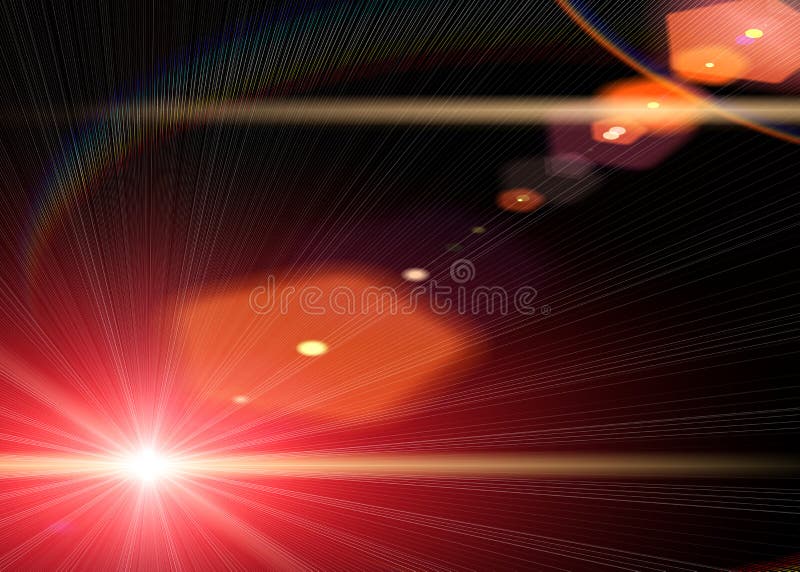 Abstract Sunlights Rays Effect. Bright Sun or Laser Cosmic Rays ...