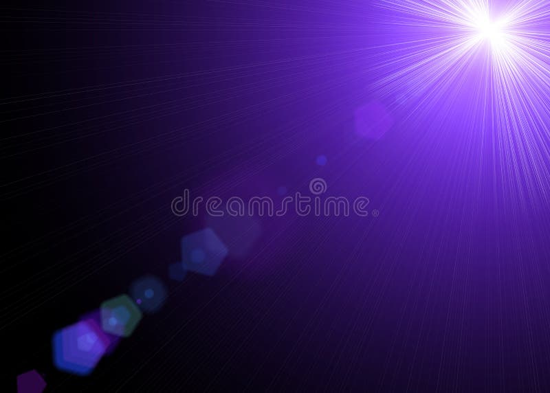 Abstract Sunlights Rays Effect. Bright Sun or Laser Cosmic Rays ...