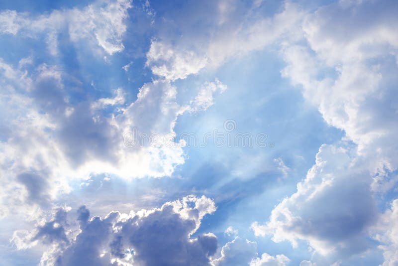 Abstract Sunny Sky for Background, Beautiful Cloudscape with Sunlight ...