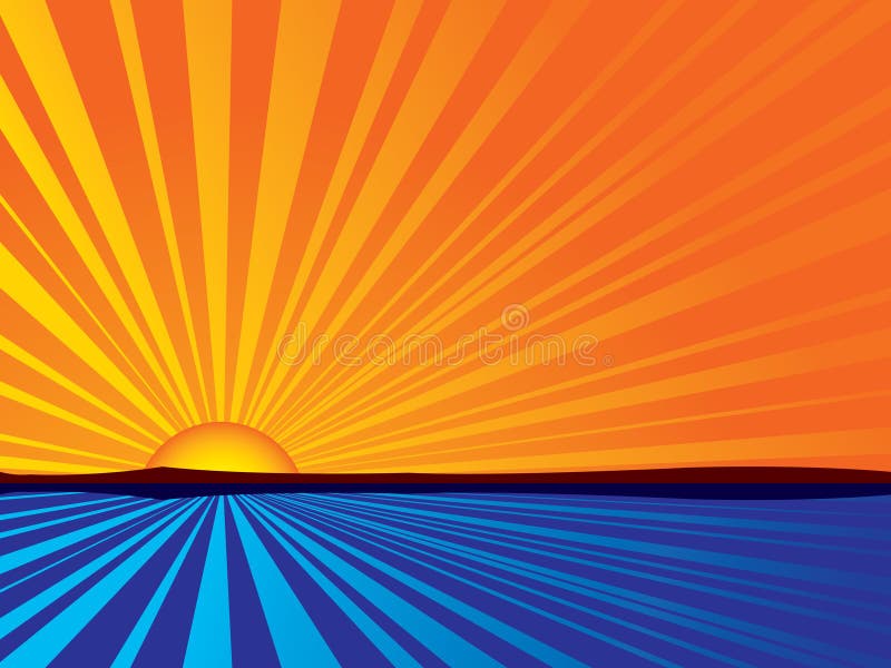 Abstract sunrise stock vector. Illustration of seascape - 5946032