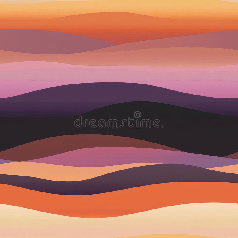 Abstract Sunrise Landscape with Colorful Layered Hills Stock Photo ...
