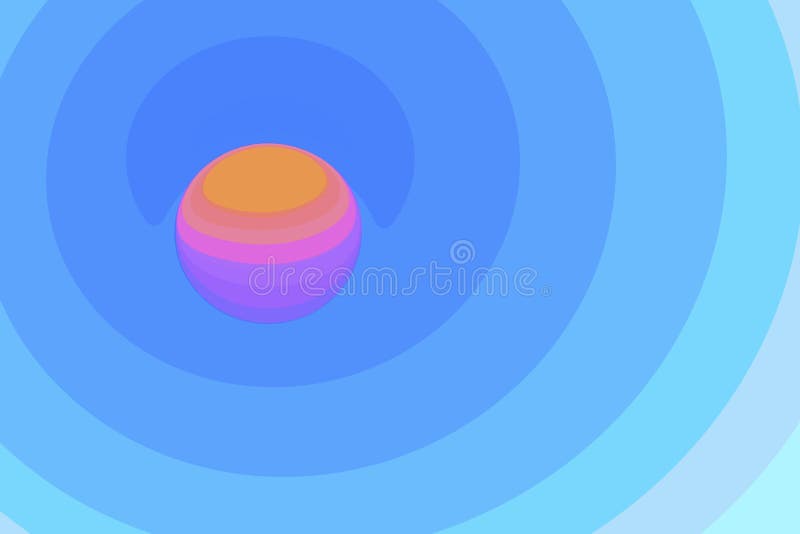 Abstract Sunrise Red Sun on Blue Background in the Technique of ...