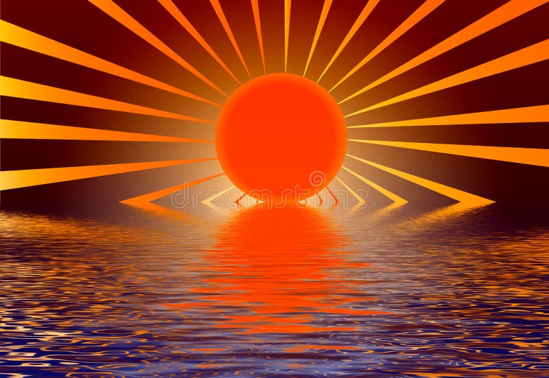 Abstract sunset stock illustration. Illustration of render - 2951616