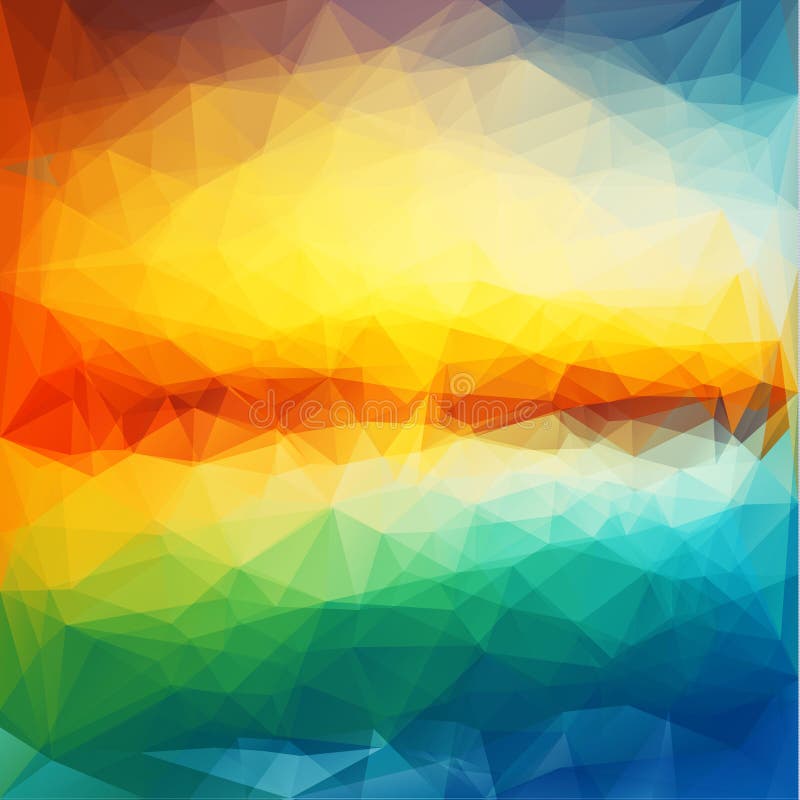 Abstract Sunset Colorful Geometric Background Stock Vector ...