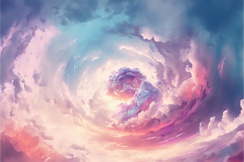 Abstract of Sunset Mood in the Sky with Cloudy Background. Stock ...