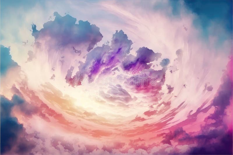 Abstract of Sunset Mood in the Sky with Cloudy Background. Stock ...