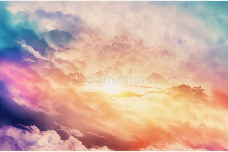 Abstract of Sunset Mood in the Sky with Cloudy Background. Stock ...