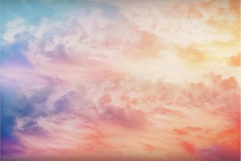 Abstract of Sunset Mood in the Sky with Cloudy Background. Stock ...