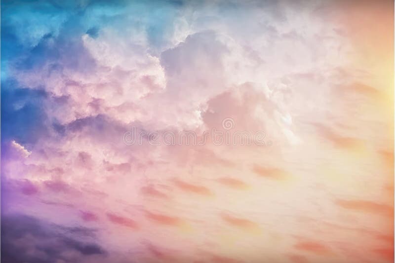 Abstract of Sunset Mood in the Sky with Cloudy Background. Stock ...