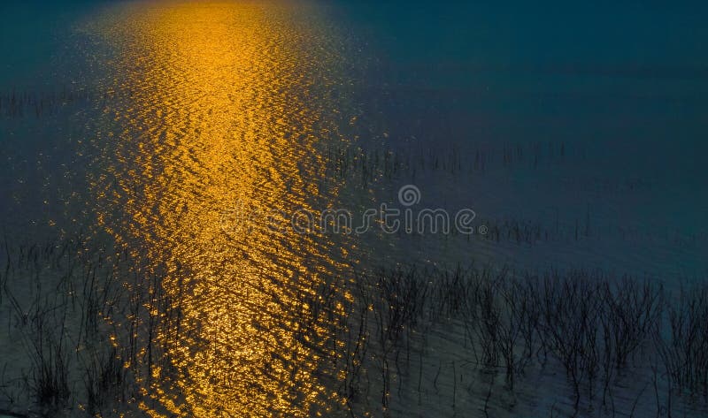 Abstract Sunset Pattern in Motion on the Water. Stock Image - Image of ...