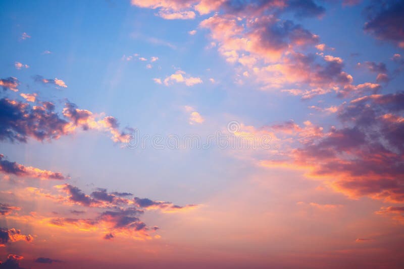 Sunset Sky with Clouds Nature Background Stock Photo - Image of ...