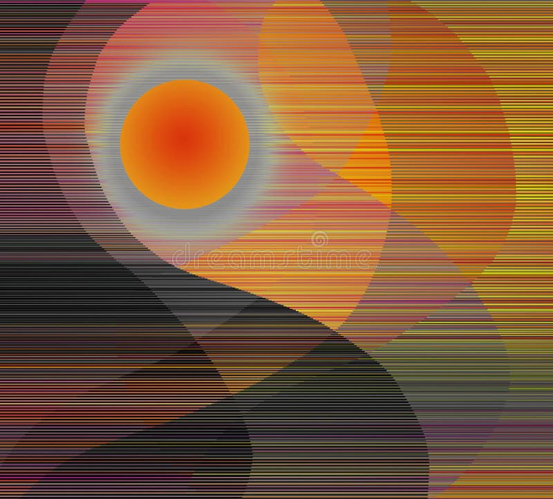Abstract sunset or sunrise stock illustration. Illustration of modern ...