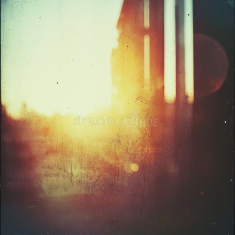Abstract Sunset through a Window with Vertical Lines Stock Illustration ...