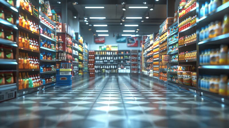 Abstract Supermarket and Commodity Product on Shelf Stock Image - Image ...