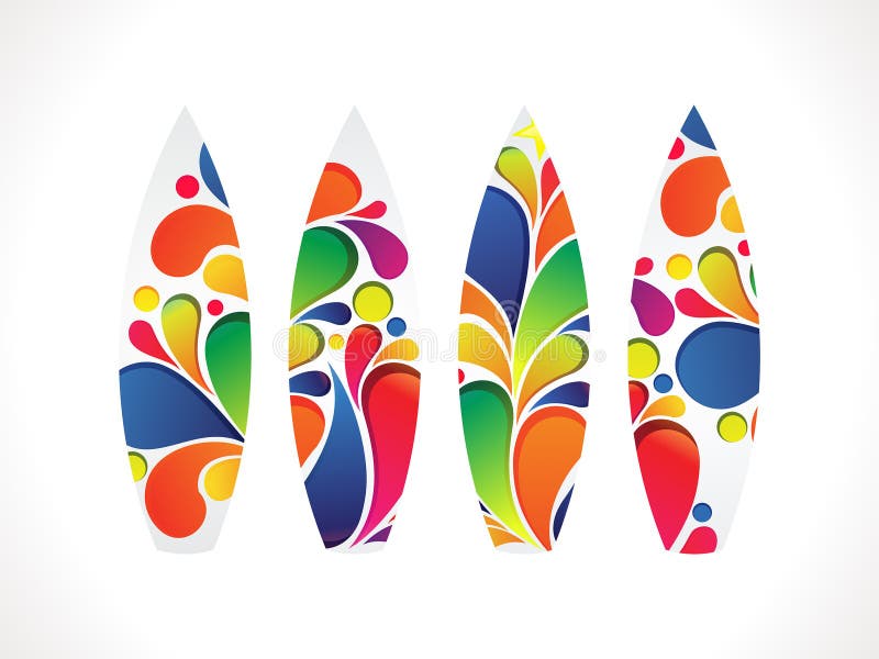 Abstract Surf Board Template Stock Vector - Illustration of ocean ...