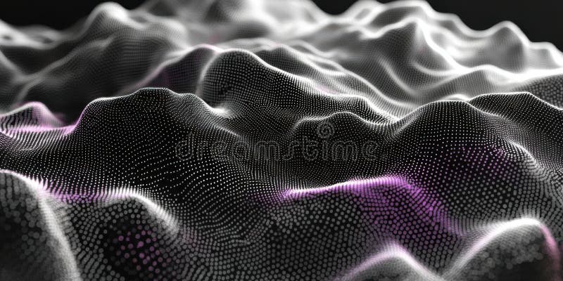 Abstract Surface Dotted Waves, Futuristic Grid Motion Background ...