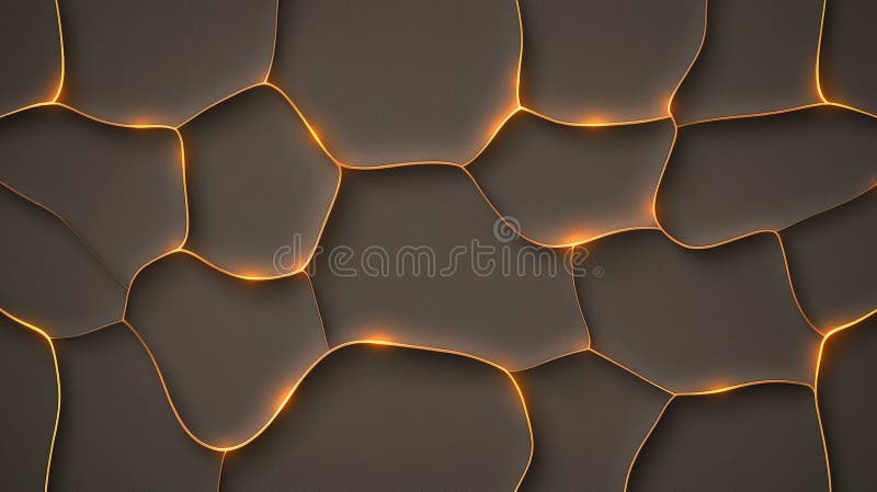 Abstract Surface with Glowing Edges and Irregular Shapes in Dark Color ...
