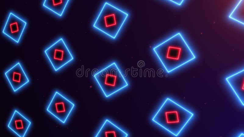 Abstract Surface Wall of Glowing Rotating Multicolored Shapes in Space ...