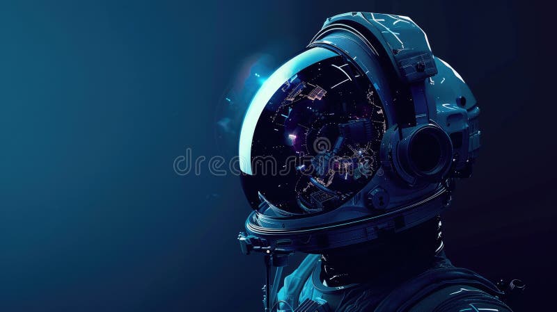 Abstract Surreal AI Robot Head Astronaut, Futuristic Astronauts Stock ...