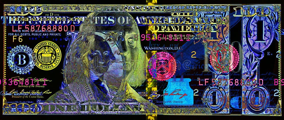 Abstract Surreal American Dollar Bill Stock Illustration - Illustration ...