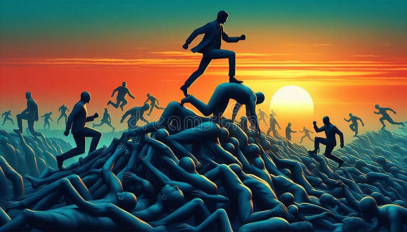 Abstract Surreal Art Illustration of Work Exploitation and Manipulation ...