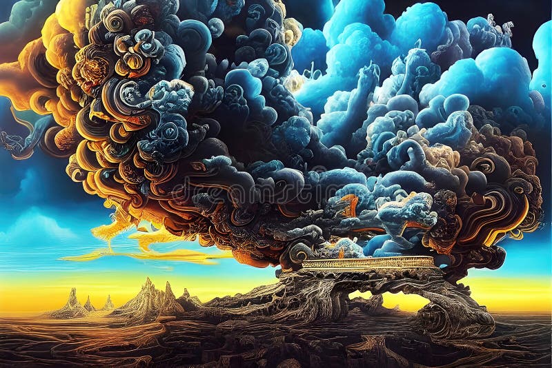 Abstract Surreal Background, Modern Art Illustration. Generative Ai ...