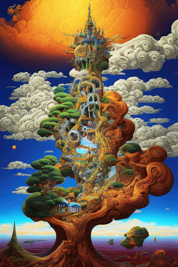 Abstract Surreal Background, Modern Art Illustration. Generative Ai ...