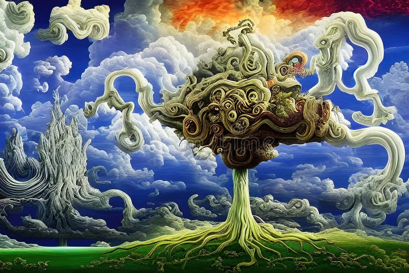 Abstract Surreal Background, Modern Art Illustration. Generative Ai ...