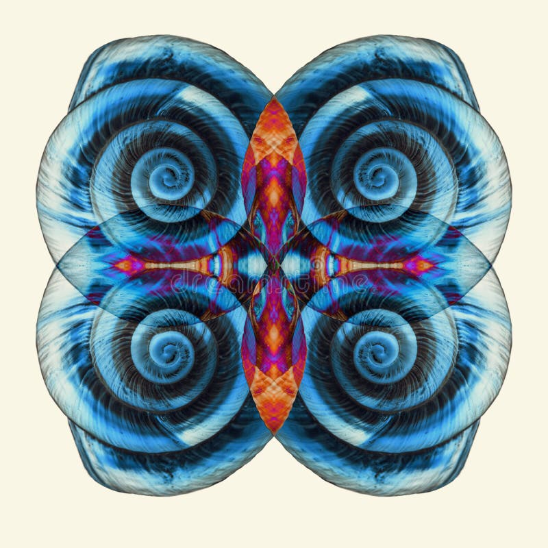 Abstract Surreal Blue Snail Shell Pattern. Creative, Geometric Shell ...