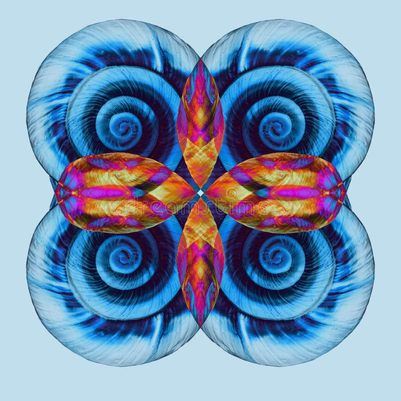 Abstract Surreal Blue Snail Shell Pattern. Creative, Geometric Shell ...