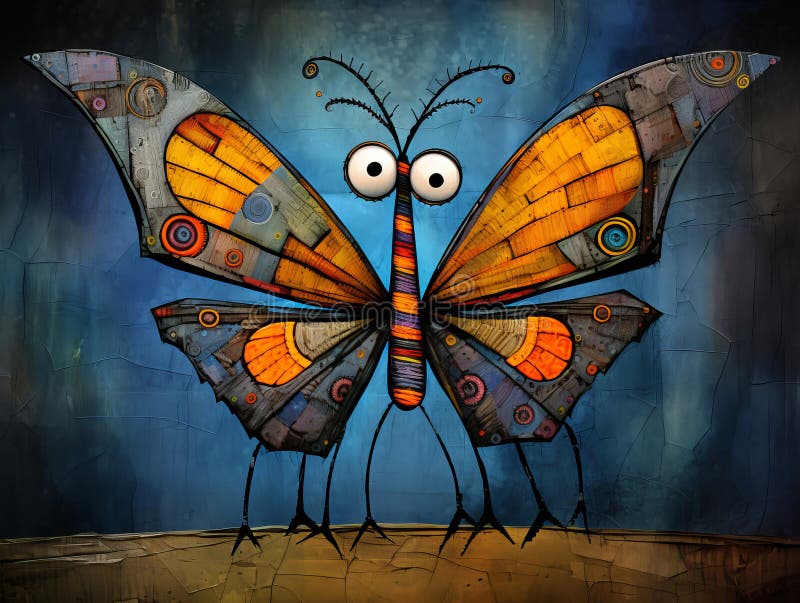 Abstract Surreal Butterfly Character Stock Illustration - Illustration ...