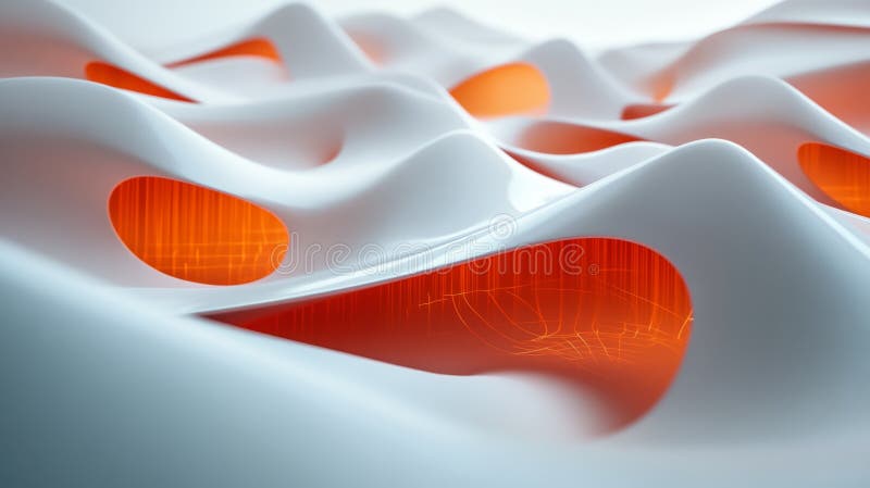 Abstract Surreal Graphic of Morphing Data Network with Smooth White ...